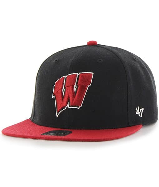 Wisconsin Badgers Sure Shot Two Tone Captain Black 47 Brand Adjustable ...