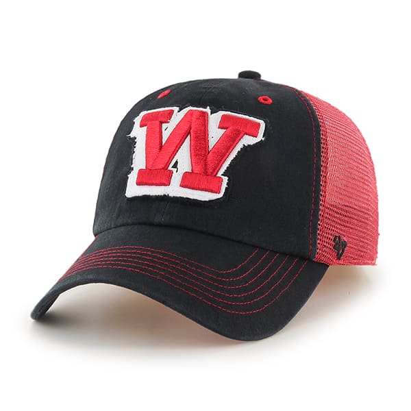 Wisconsin Badgers Blue Mountain Black 47 Brand Stretch Fit Hat ...