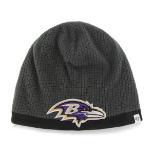 Baltimore Ravens Grid Fleece Beanie Charcoal 47 Brand YOUTH Hat ...