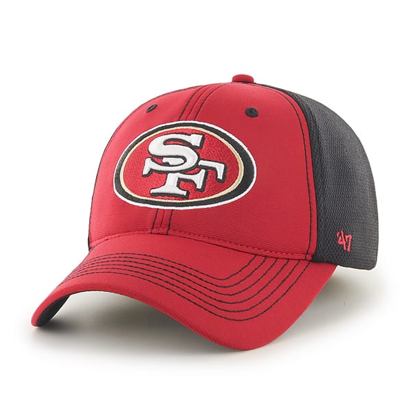 San Francisco 49ers Reversal Team Color Closer Red 47 Brand Stretch Fit ...