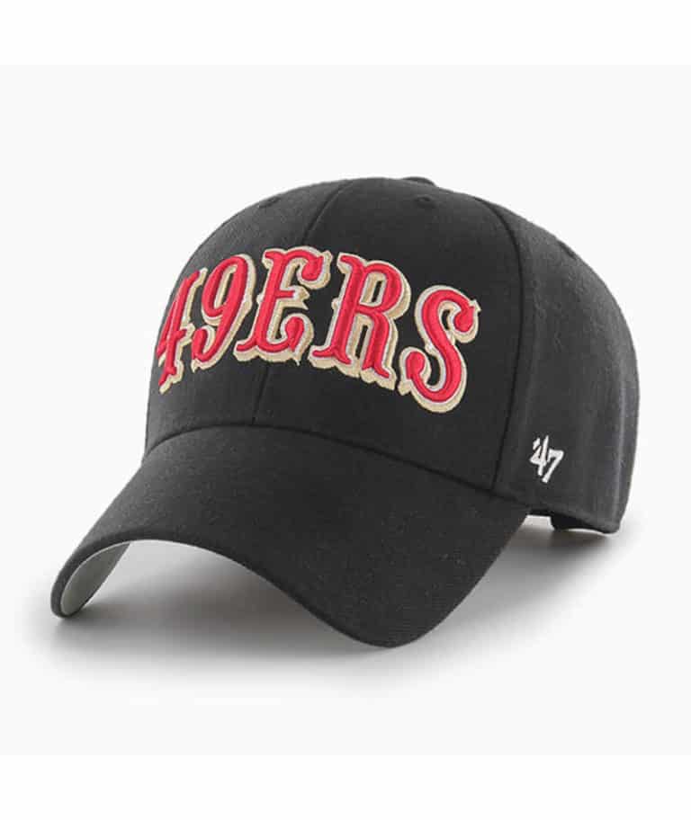 San Francisco 49ers 47 Brand Script Black MVP Adjustable Hat - Detroit ...