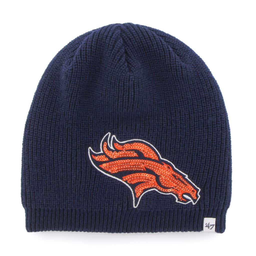 Denver Broncos Sparkle Beanie Light Navy 47 Brand Womens Hat - Detroit ...