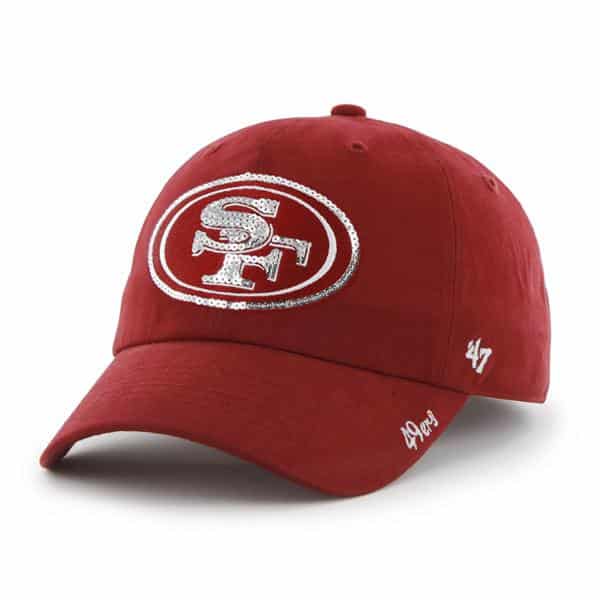 San Francisco 49ers Sparkle Team Color Clean Up Red 47 Brand Womens Hat ...