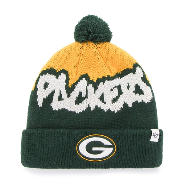 Green Bay Packers Underdog Cuff Knit Dark Green 47 Brand KID Hat ...
