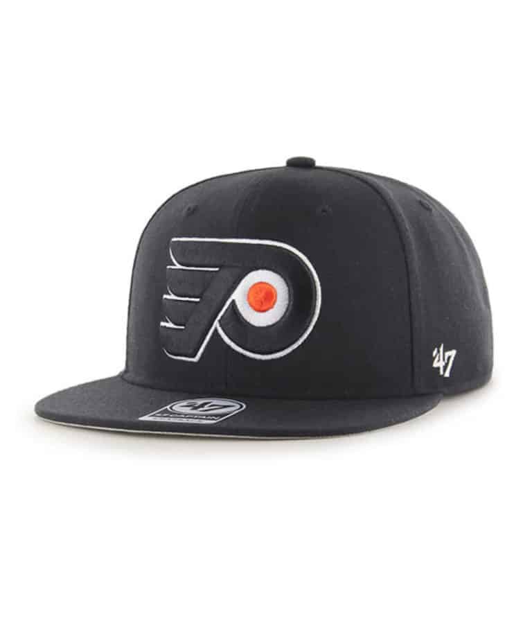 Philadelphia Flyers 47 Brand Black No Shot Snapback Hat - Detroit Game Gear