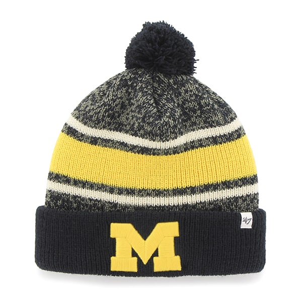 Michigan Wolverines Fairfax Cuff Knit Navy 47 Brand Hat - Detroit Game Gear
