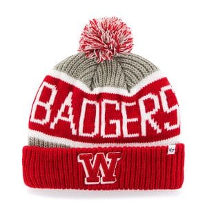 Wisconsin Badgers Pineridge Cuff Knit Gray 47 Brand Hat - Detroit Game Gear