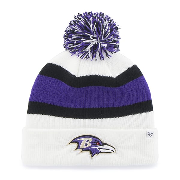 Baltimore Ravens Breakaway Cuff Knit White 47 Brand Hat - Detroit Game Gear