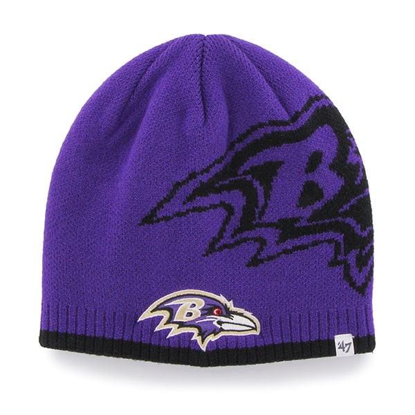 Baltimore Ravens Peaks Beanie Purple 47 Brand Hat - Detroit Game Gear