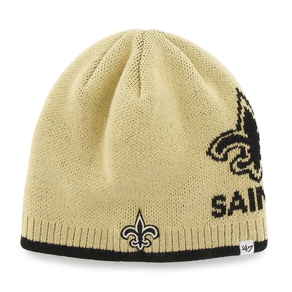 New Orleans Saints Peaks Beanie Light Gold 47 Brand Hat - Detroit Game Gear