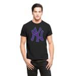 New York Yankees Frozen Rope T-Shirt Mens Slim Jet Black 47 Brand ...