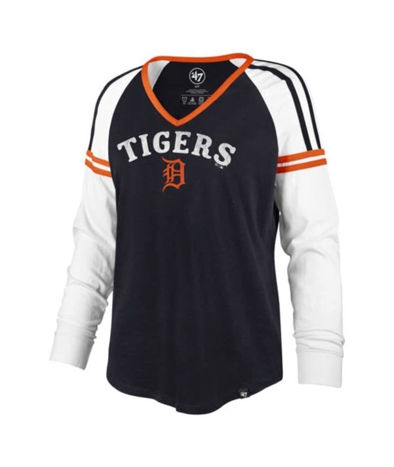 Detroit Tigers Women's 47 Brand Navy Prime Long Sleeve Pullover Shirt ...