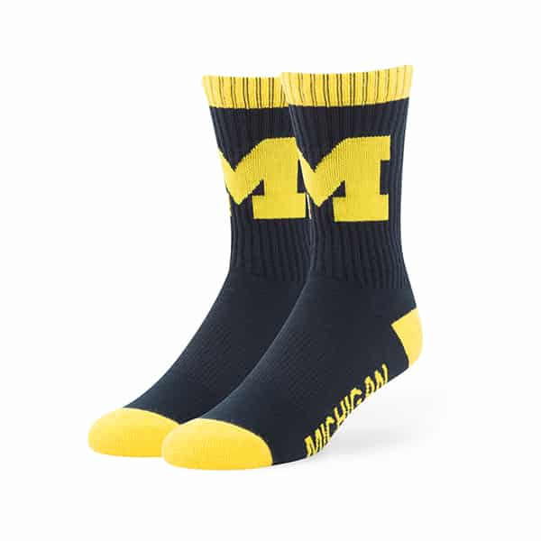 Michigan Wolverines 47 Brand Navy Bolt Sport Socks - Detroit Game Gear