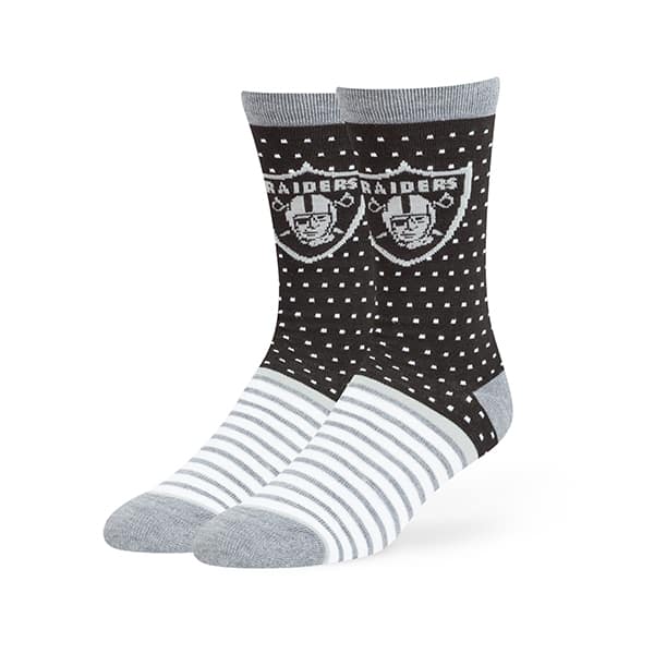 Oakland Raiders Willard Flat Knit Socks Black 47 Brand - Detroit Game Gear