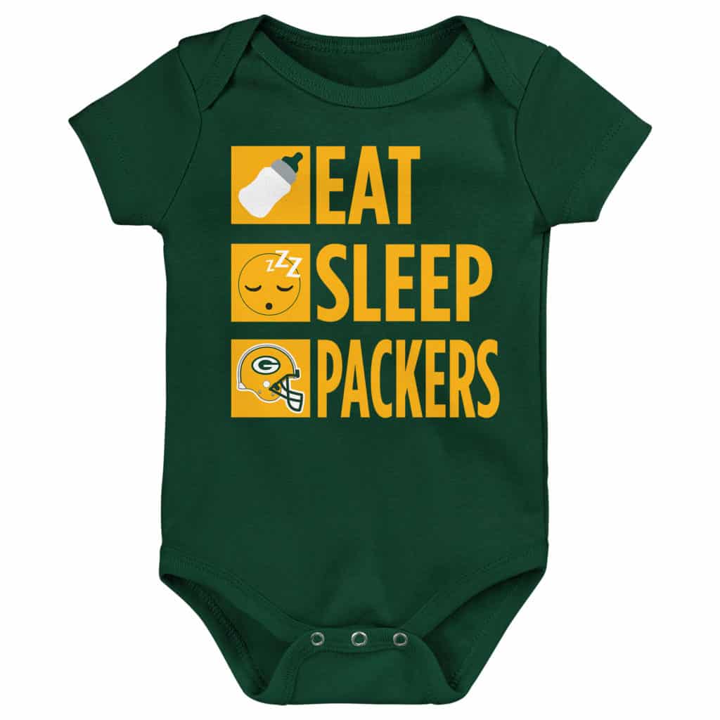 Green Bay Packers Baby Green Onesie Creeper - Detroit Game Gear