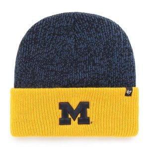 Michigan Wolverines 47 Brand Navy Two Tone Brain Freeze Cuff Knit Hat ...
