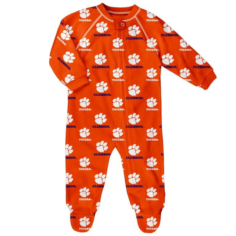 Clemson Tigers Baby Orange Raglan Zip Up Sleeper Coverall - Detroit ...