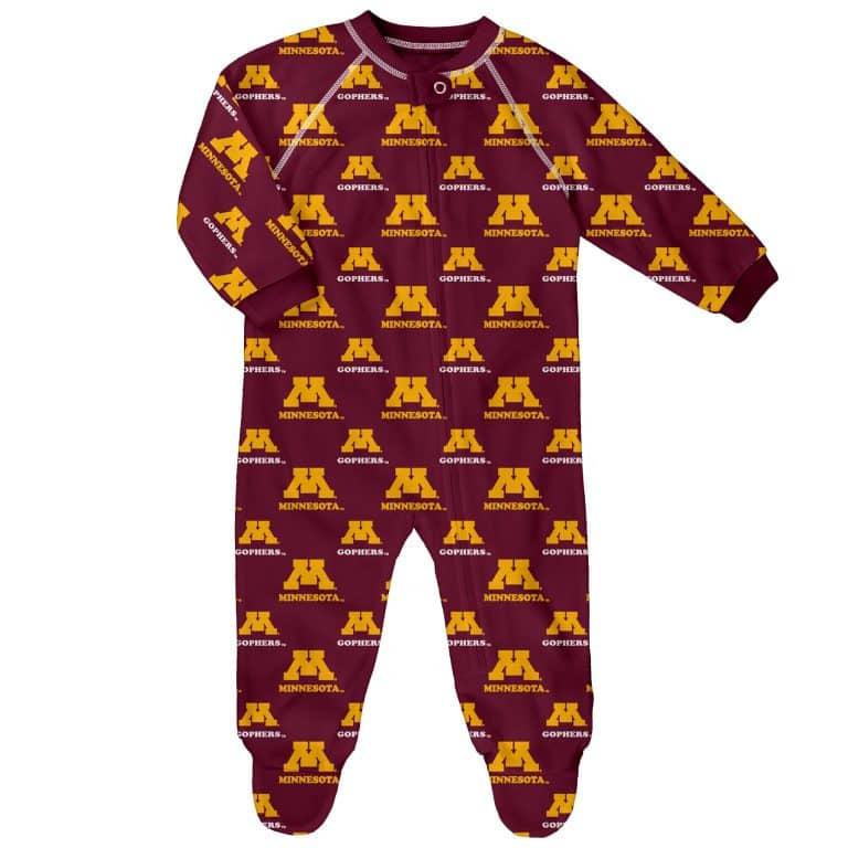 Minnesota Golden Gophers Baby Burgundy Raglan Zip Up Sleeper Coverall ...