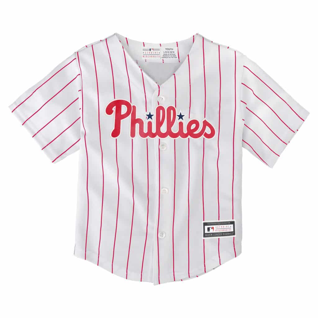 Philadelphia Phillies Baby White Home Pinstriped Jersey - Detroit Game Gear