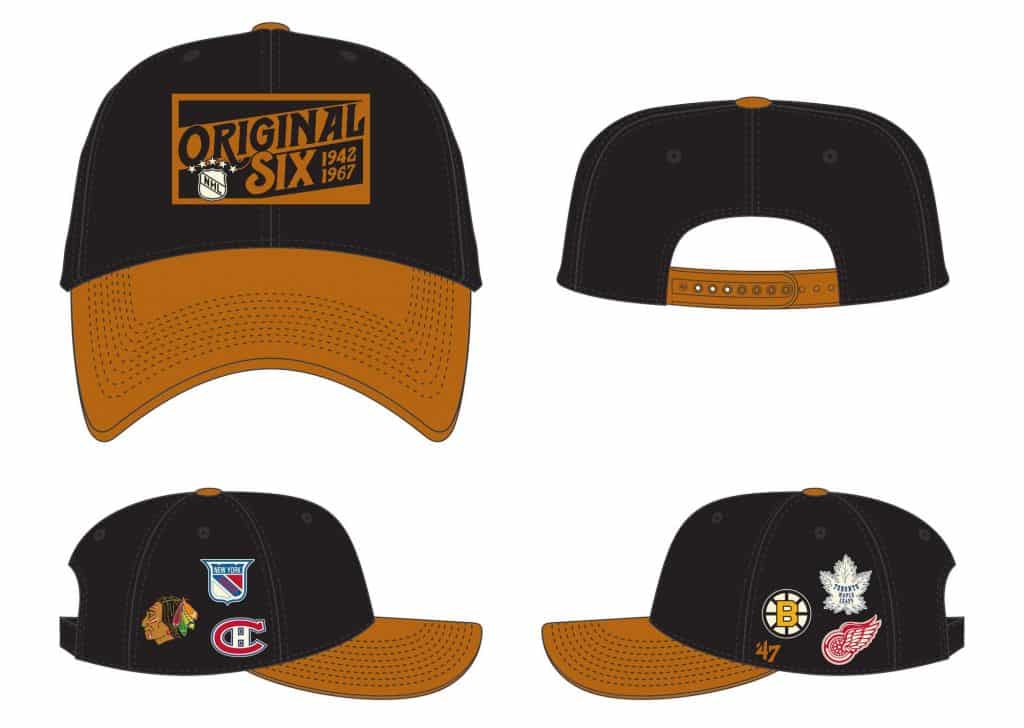 Original Six 47 Brand Black Two Tone MVP Adjustable Hat - Detroit Game Gear