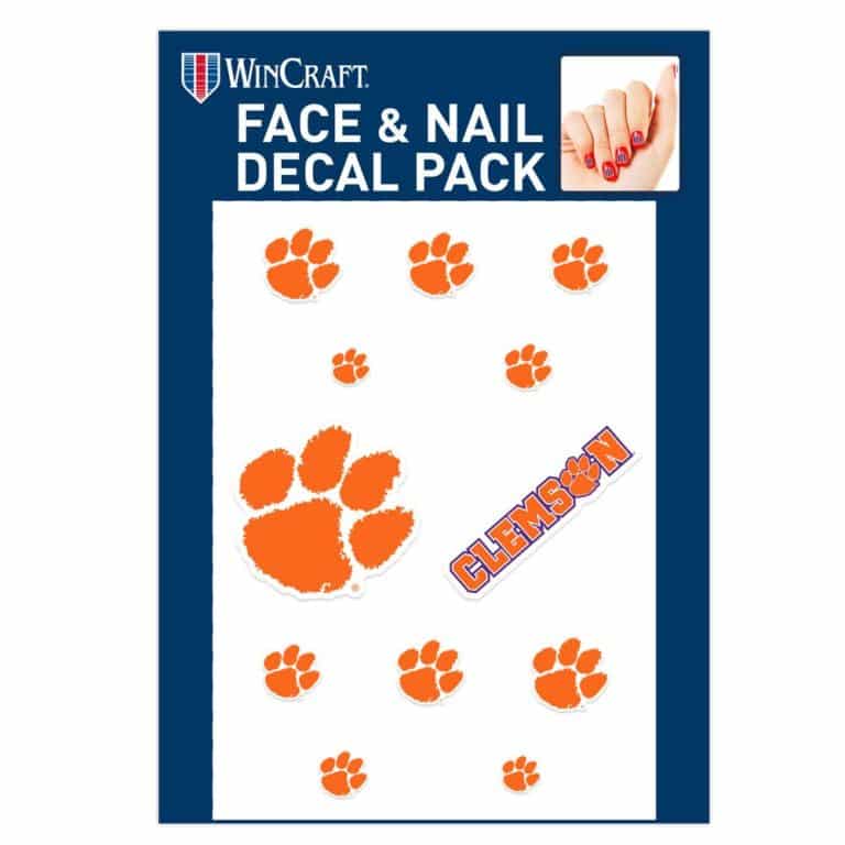 Clemson Tigers Face & Fingernail Tattoos - Detroit Game Gear