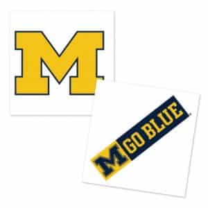 Michigan Wolverines 4 Pack Temporary Tattoos - Detroit Game Gear