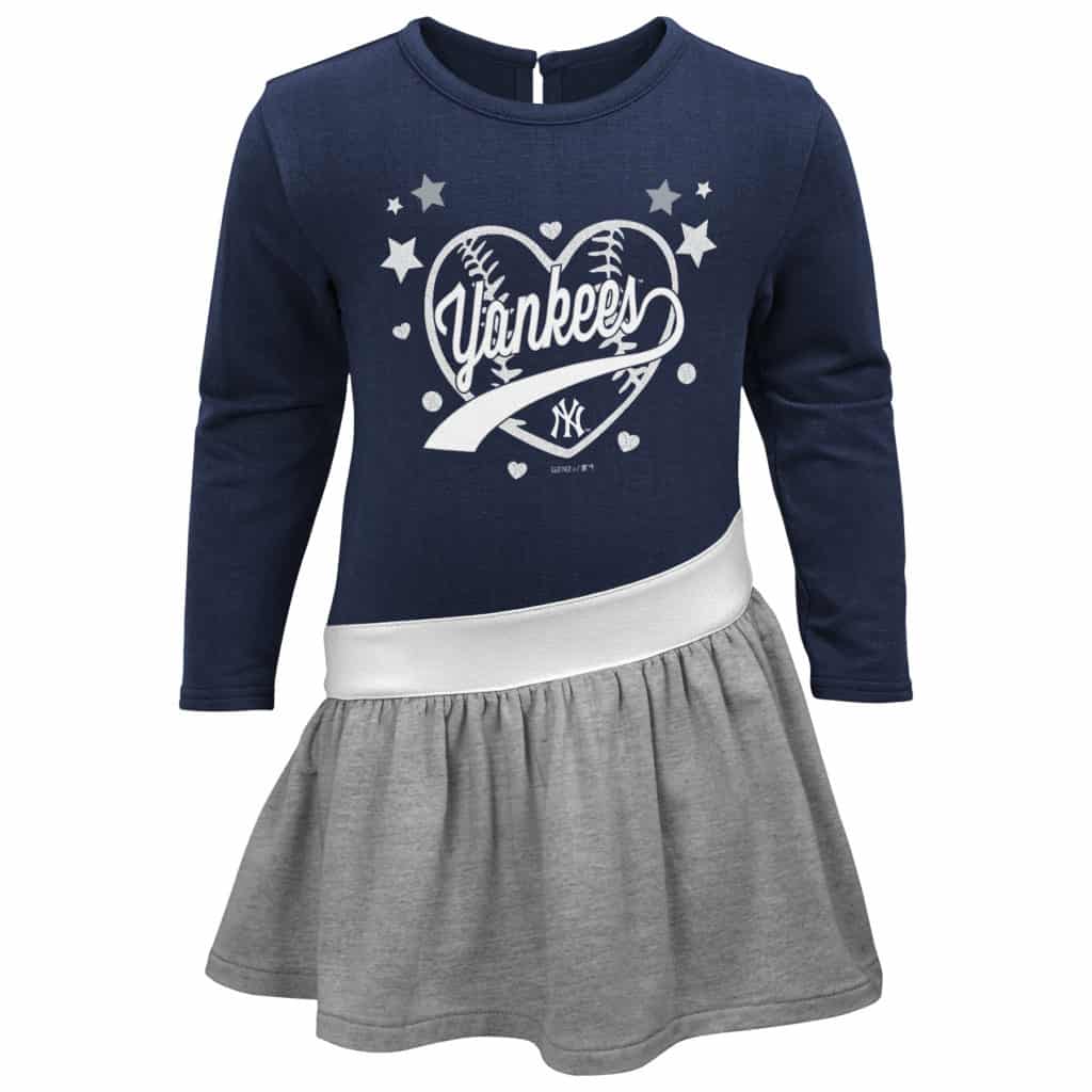 New York Yankees Baby Girls Navy Gray Diamond Dress - Detroit Game Gear