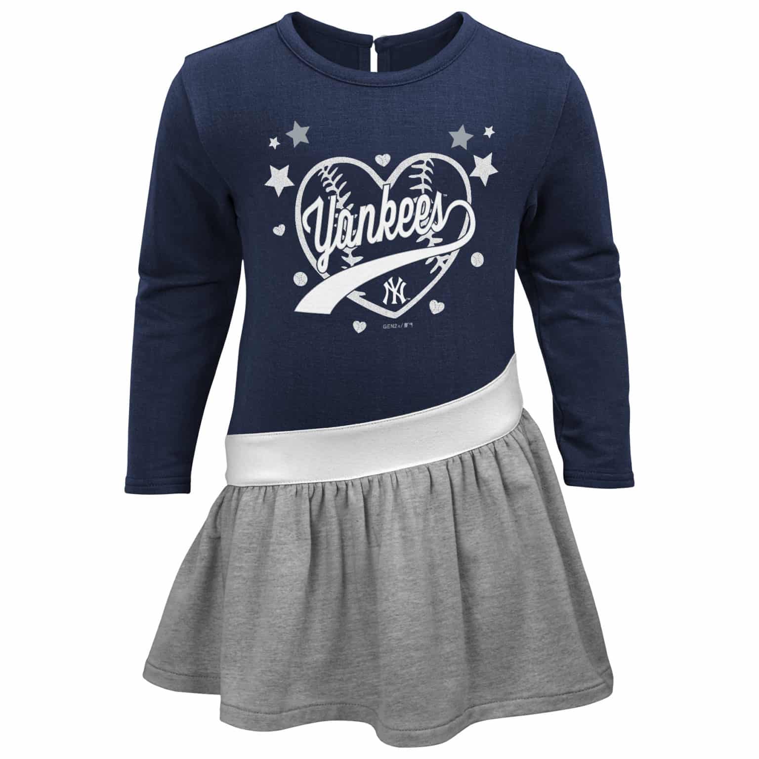 New York Yankees Baby Girls Navy Gray Diamond Dress - Detroit Game Gear