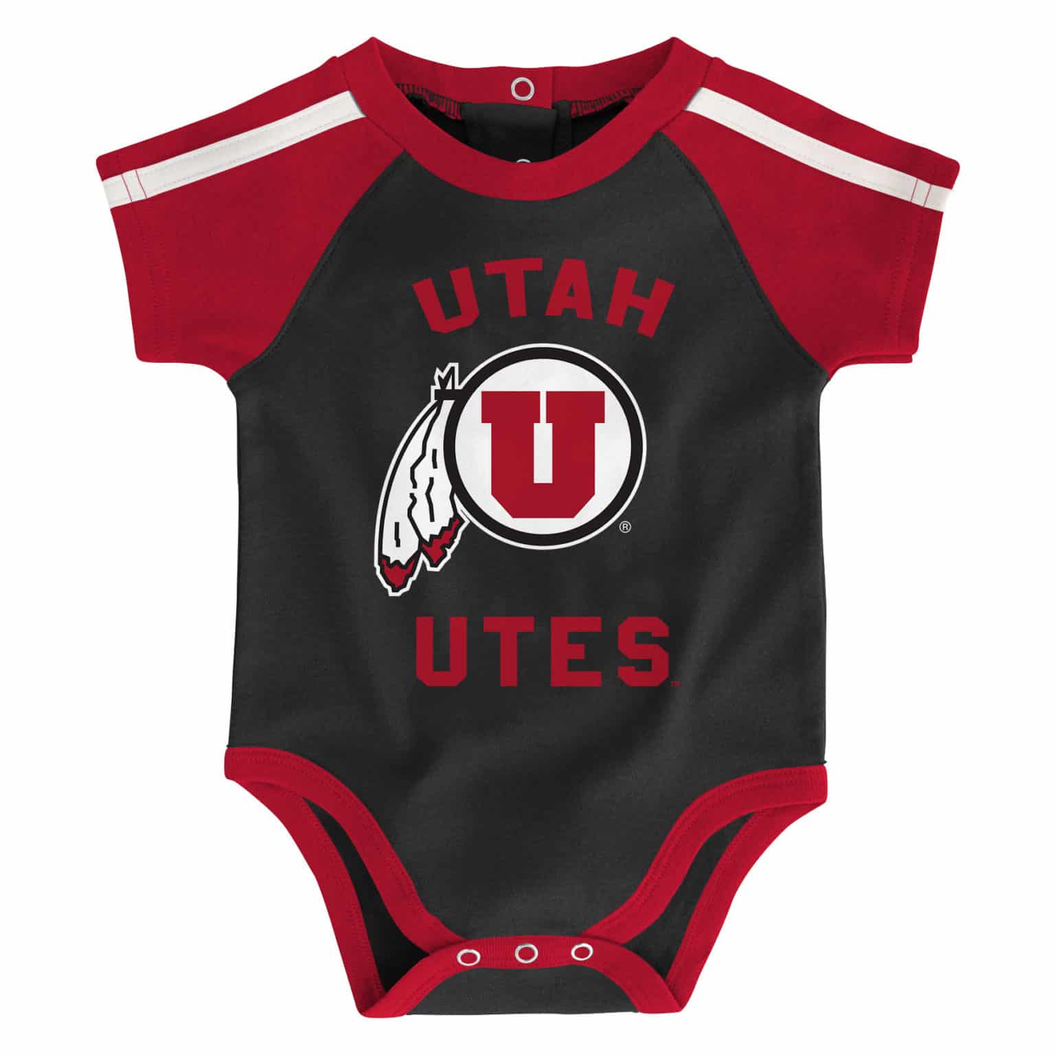 Utah Utes Baby Black 3 Piece Creeper Set - Detroit Game Gear