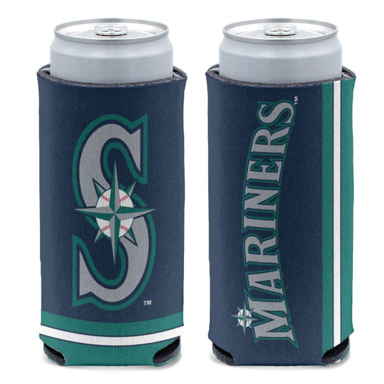 Seattle Mariners 12 oz Navy Slim Can Cooler Holder - Detroit Game Gear