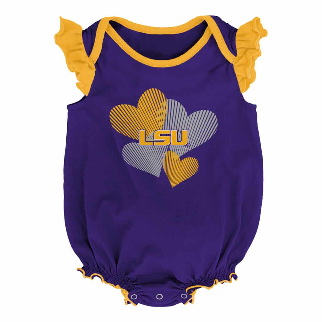 LSU Tigers Baby Girl 2 Pack Onesie Creeper Set - Detroit Game Gear