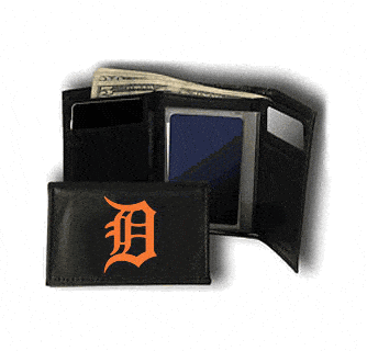 Detroit Tigers Orange D Embroidered Leather Tri-Fold Wallet - Detroit ...
