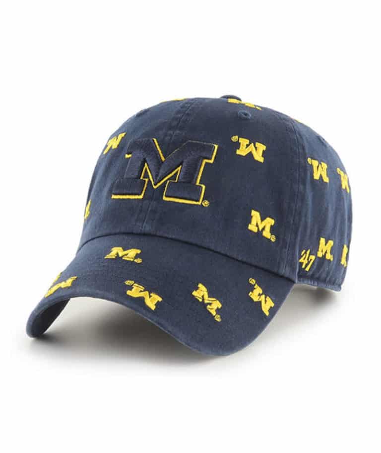 Michigan Wolverines Women's 47 Brand Confetti Navy Clean Up Adjustable ...