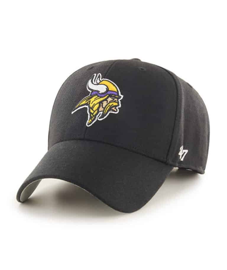 Minnesota Vikings 47 Brand Black MVP Adjustable Hat - Detroit Game Gear