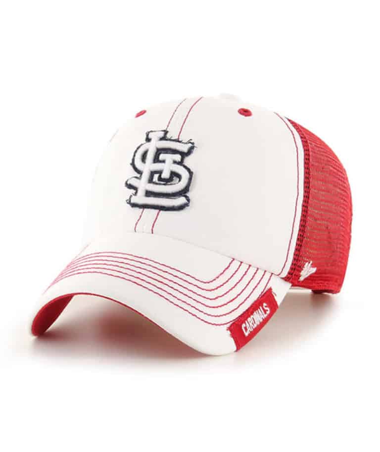 St. Louis Cardinals 47 Brand White Hooch Red Mesh Snapback Hat ...
