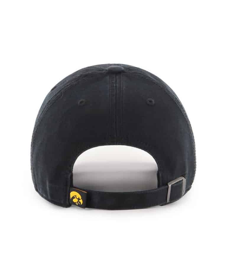 Iowa Hawkeyes 47 Brand Black Clean Up Adjustable Hat - Detroit Game Gear