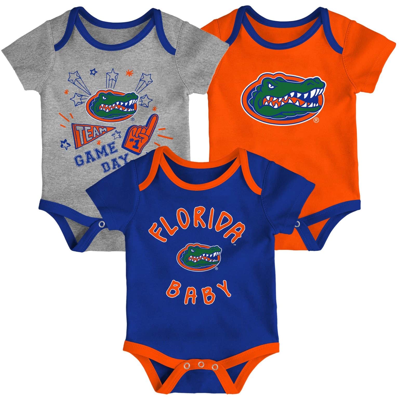 Florida Gators 3 Pack Champ Onesie Creeper Set - Detroit Game Gear