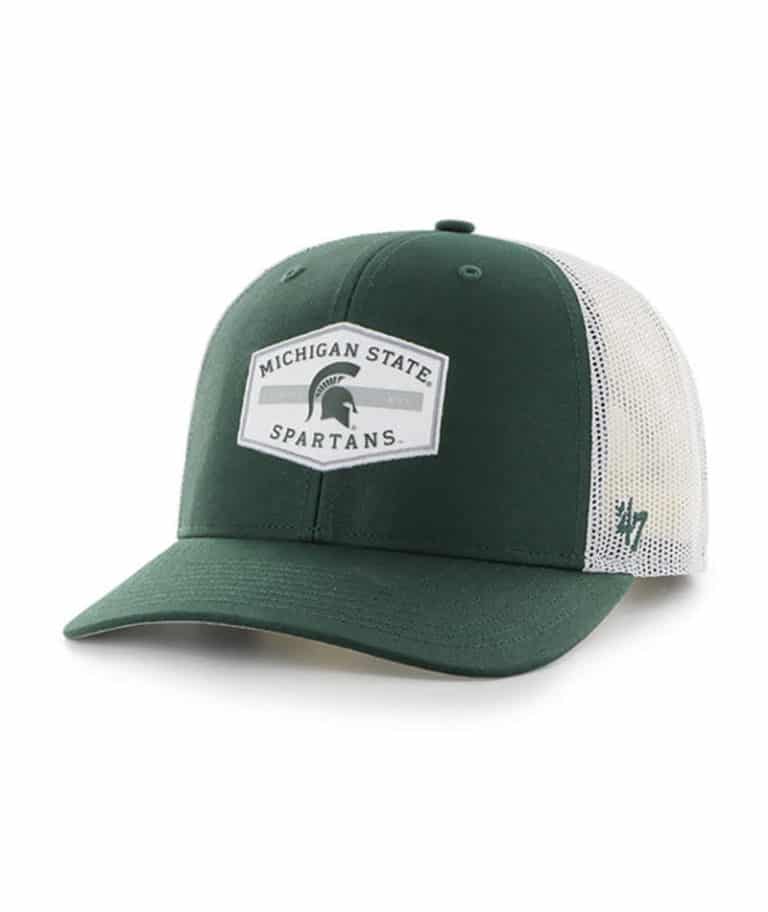 Michigan State Spartans 47 Brand Dark Green Convoy White Mesh Trucker ...