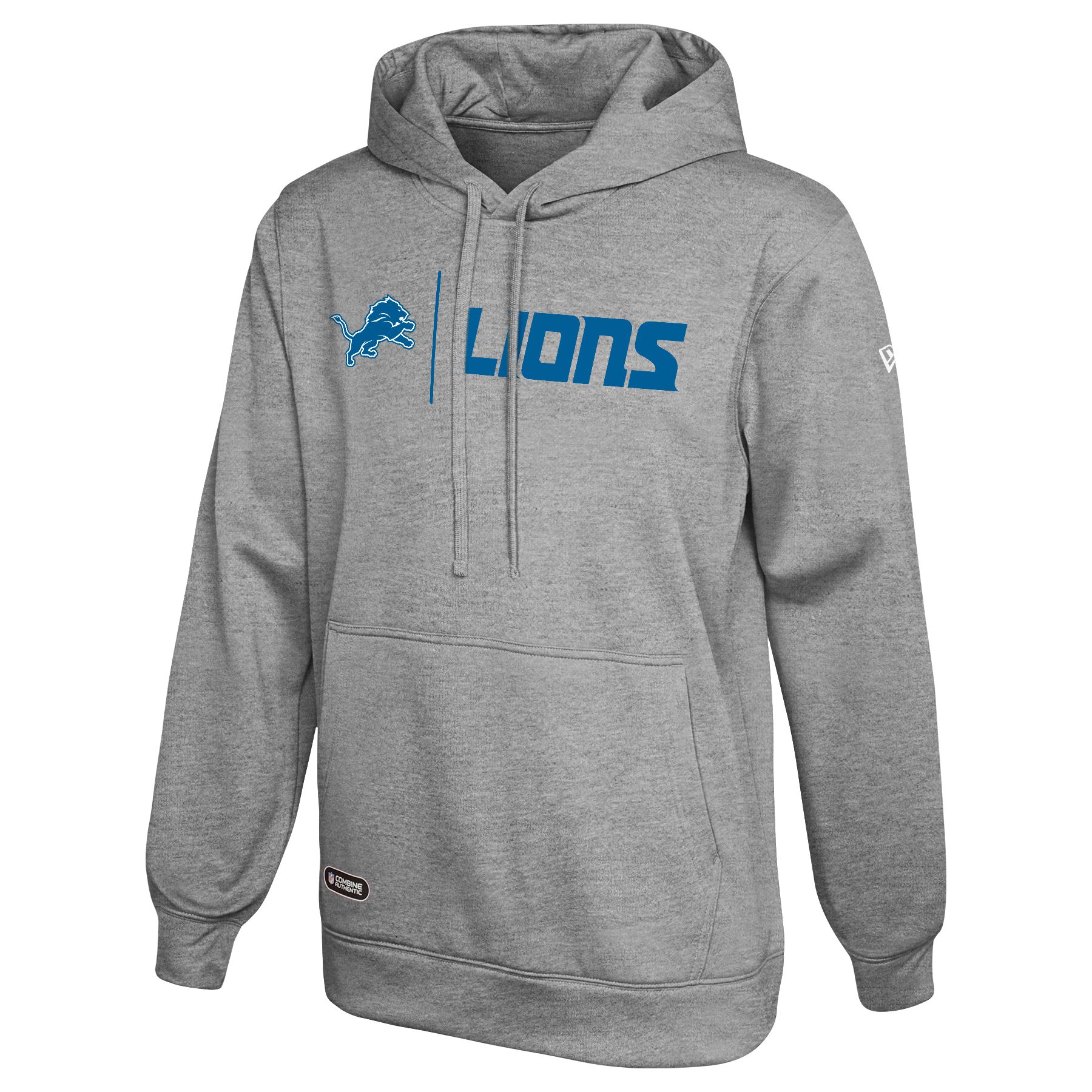 Detroit Lions Men's New Era Game Time Gray Pullover Hoodie - Detroit ...