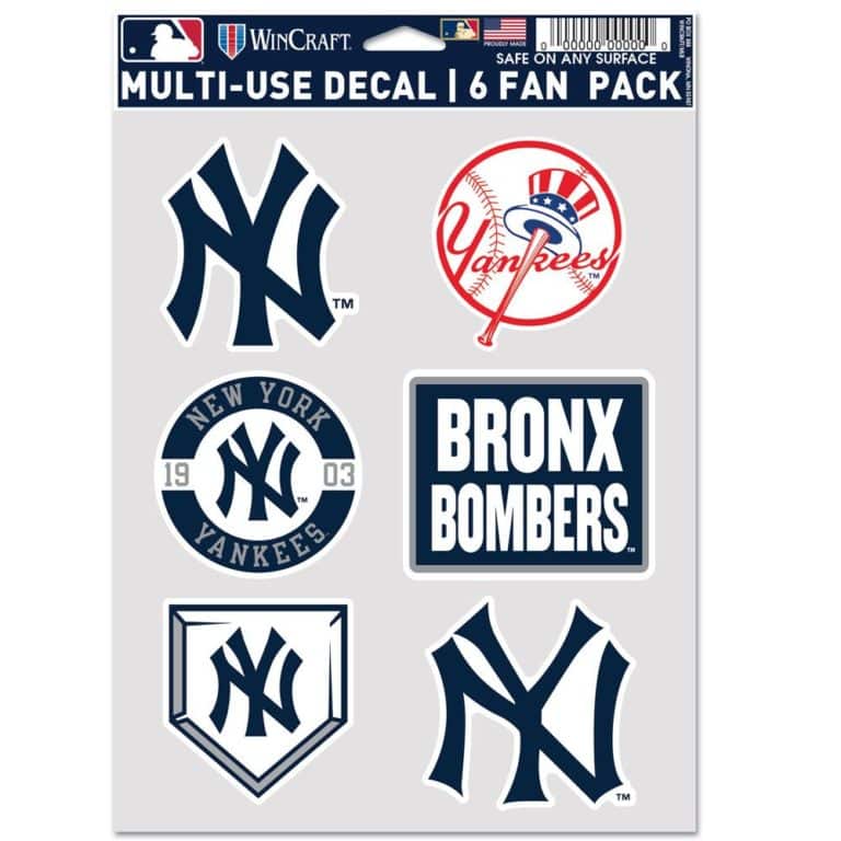 New York Yankees Decal Multi Use Fan 6 Pack - Detroit Game Gear