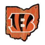 Cincinnati Bengals Orange State Shape Wood Sign - Detroit Game Gear