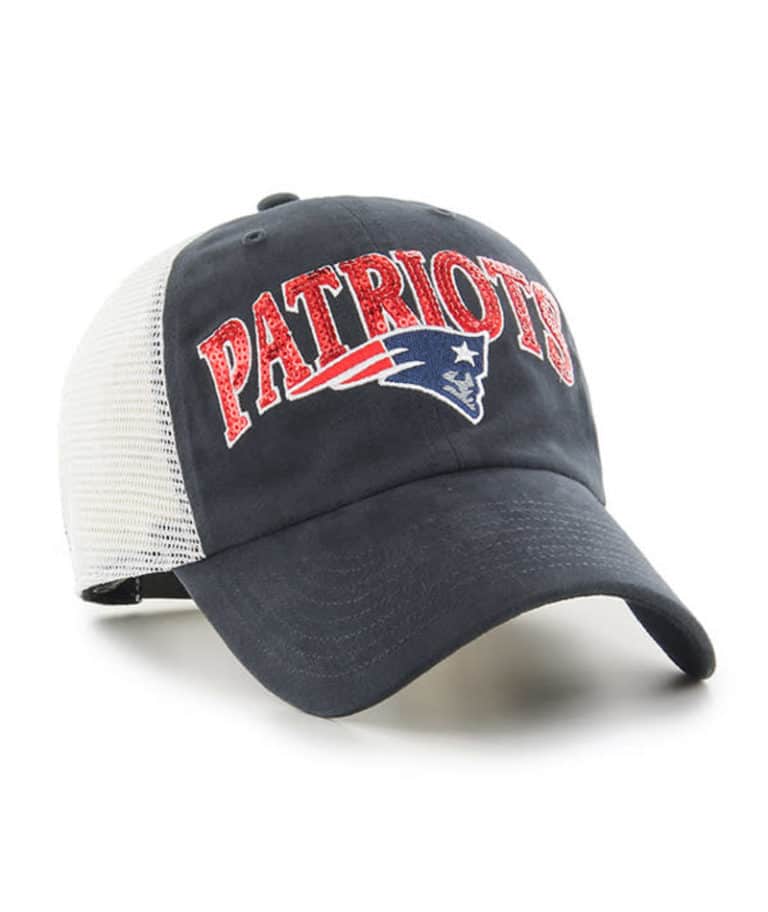 New England Patriots Women's 47 Brand Navy Sparkaloosa Mesh Snapback ...