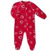 Cincinnati Reds Baby Red Raglan Zip Up Sleeper Coverall - Detroit Game Gear