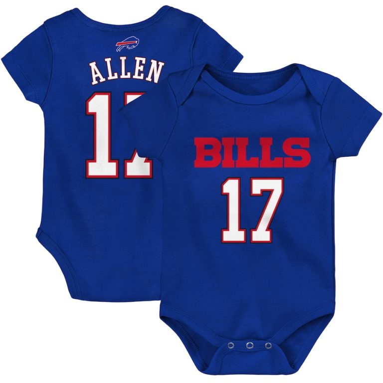 Buffalo Bills Josh Allen Baby Blue Onesie Creeper - Detroit Game Gear