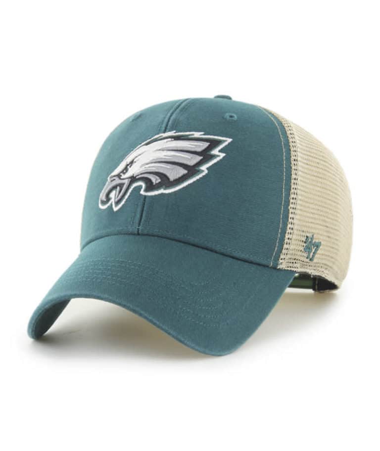 Philadelphia Eagles 47 Brand Pacific Green Khaki Mesh MVP Snapback Hat ...