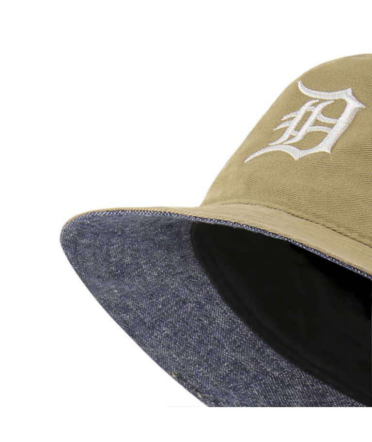 Detroit Tigers 47 Brand Khaki Chambray Ballpark Bucket Hat - Detroit ...
