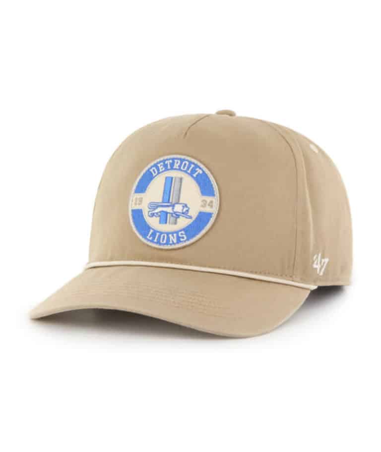 Detroit Lions 47 Brand Legacy Sierra Patch Khaki Hitch Snapback Hat ...