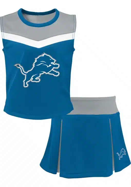 Detroit Lions Girls YOUTH Blue Cheerleader Spirit 2 Piece Set - Detroit ...