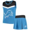 Detroit Lions Girls YOUTH Blue Cheerleader Spirit 2 Piece Set - Detroit ...