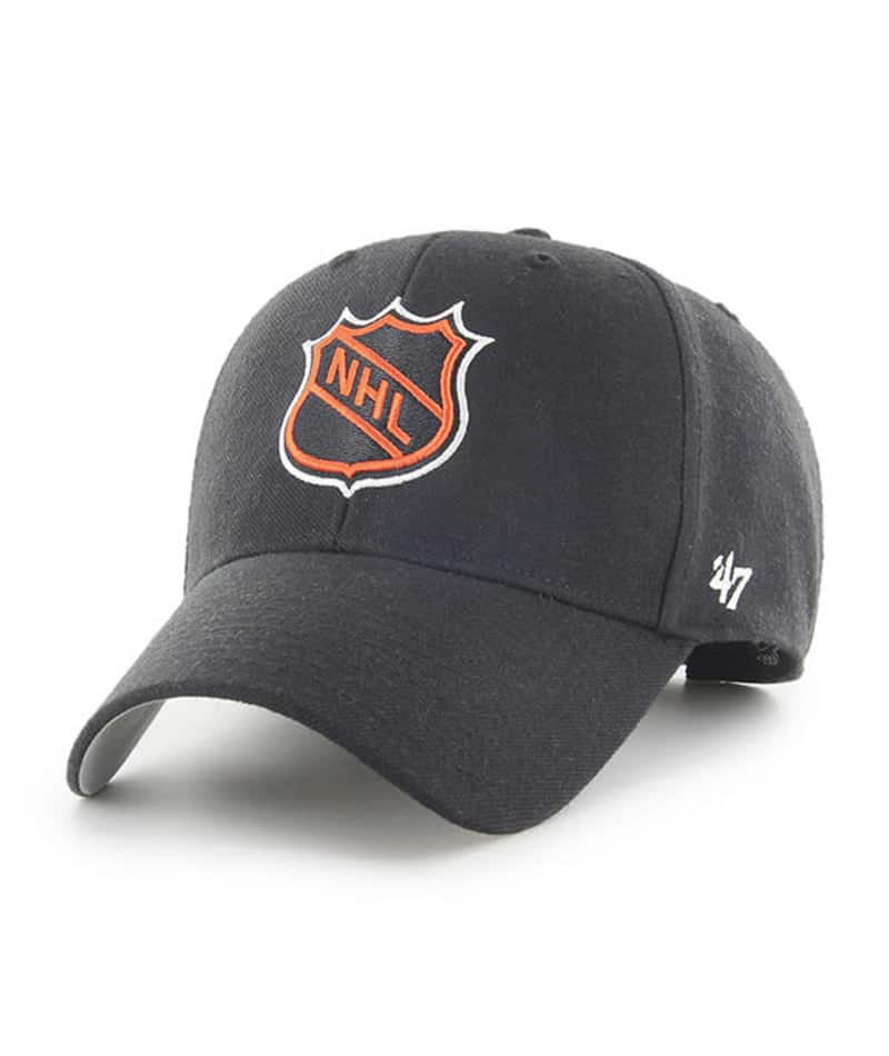 NHL Vintage Shield 47 Brand Black MVP Adjustable Hat - Detroit Game Gear